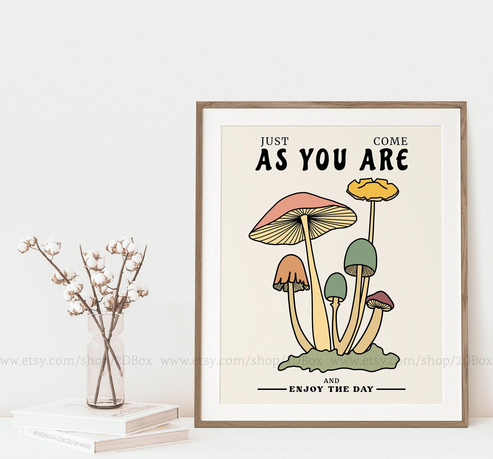 Come as You Are Poster Retro Mushrooms Wall Art Encouraging - Etsy