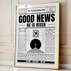 He is Risen Easter Christian Art Resurrection Poster the Good News ...