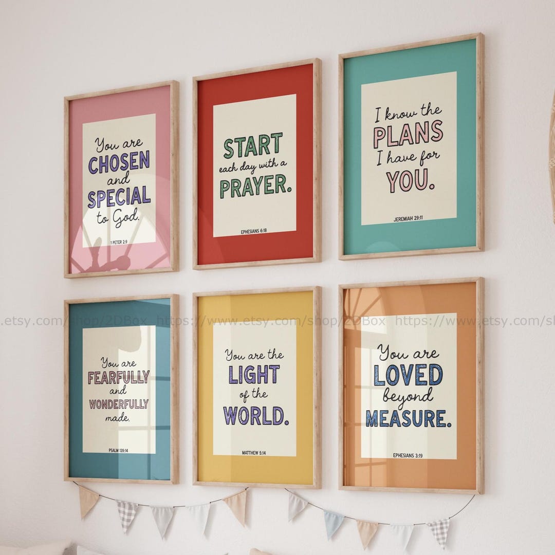 Christian Classroom Wall Art Set Affirmation Bible Verse Prints for ...