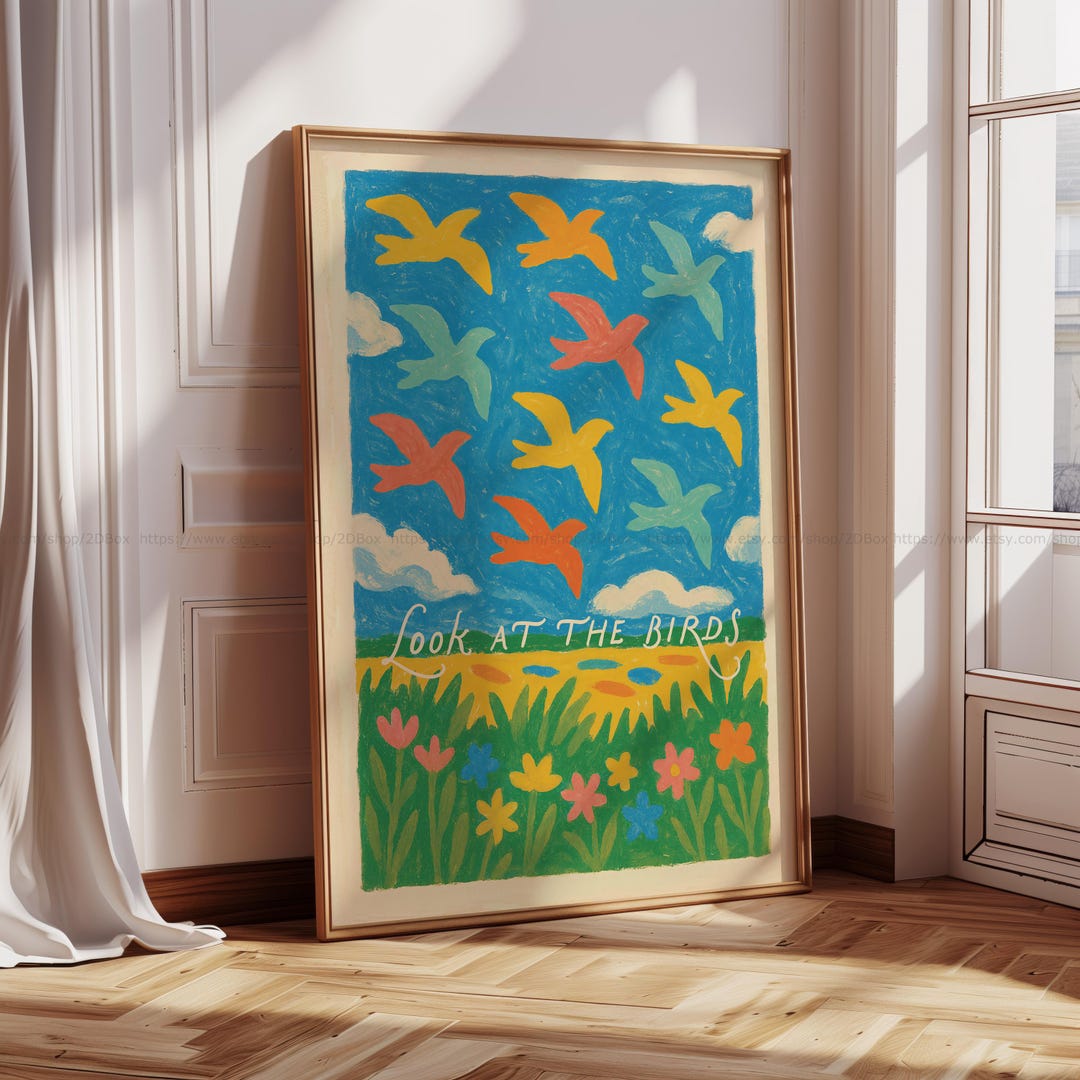 Look at the Birds of the Air Wall Art Colorful Christian Print ...