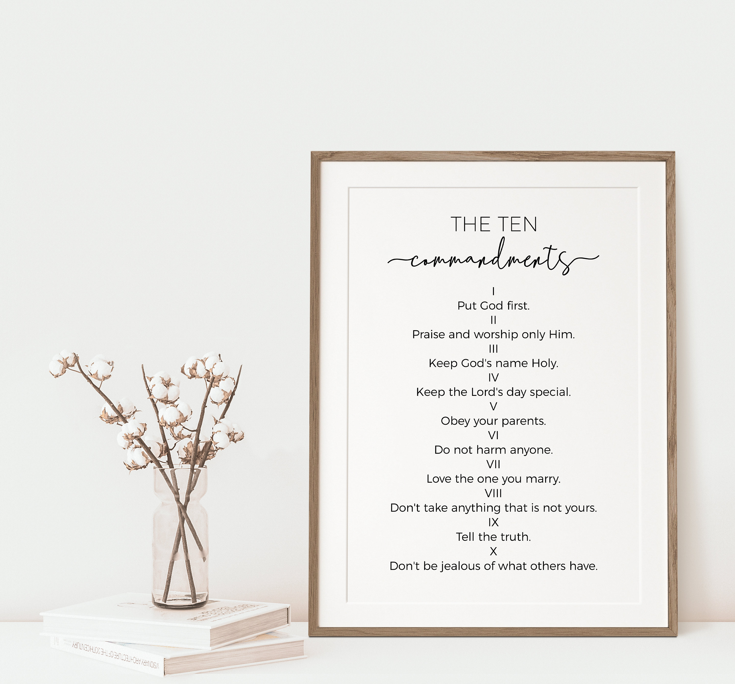 The Ten Commandments Print 10 Commandments Minimalist Wall - Etsy