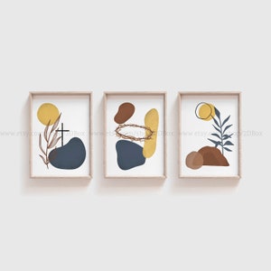 Abstract Christian Wall Art Set | Minimalist Religious Prints ...