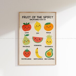 Christian Playroom Wall Art Fruit of the Spirit & Bible Affirmations ...
