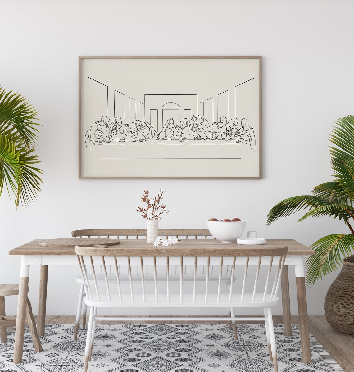 The Last Supper Line Art Jesus Line Art Christian Printable | Etsy