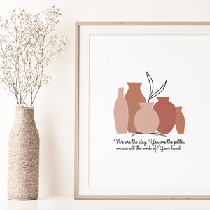 Modern Christian Decor, Boho Scripture Wall Art, We Are the Clay Print ...