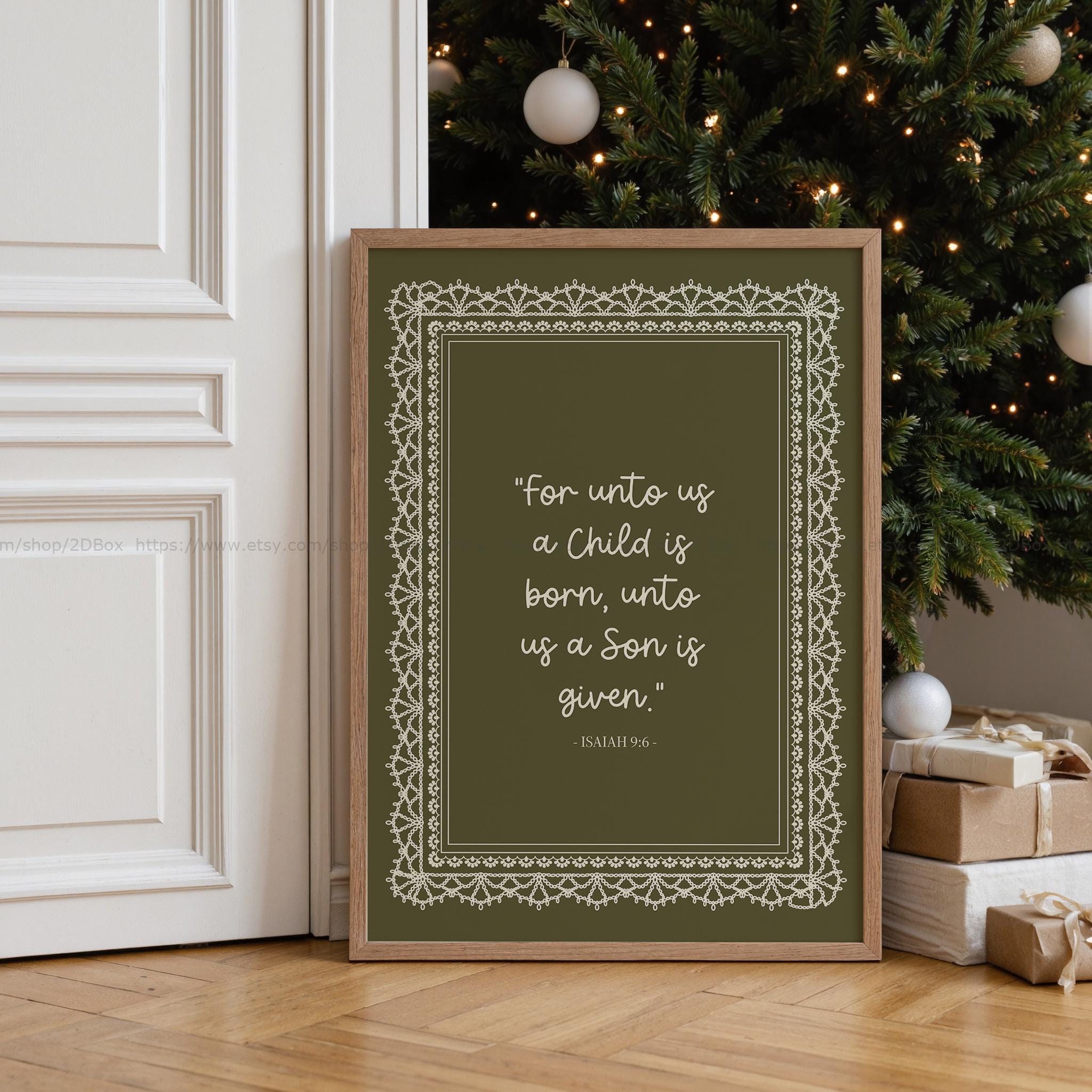Vintage Cottagecore Scripture Art for Unto Us a Child is Born Christmas ...