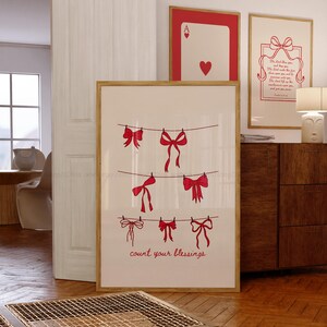 Red Christian Blessings Posters Set of 3 Modern Christian Decor ...