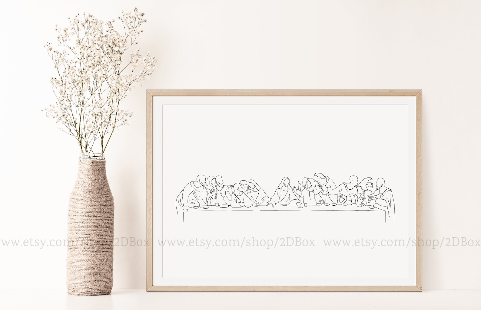 The Last Supper Line Art, Jesus Line Art, Christian Printable Wall Art ...