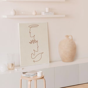 Beige Christian Wall Decor Holy Trinity Illustration Holy | Etsy