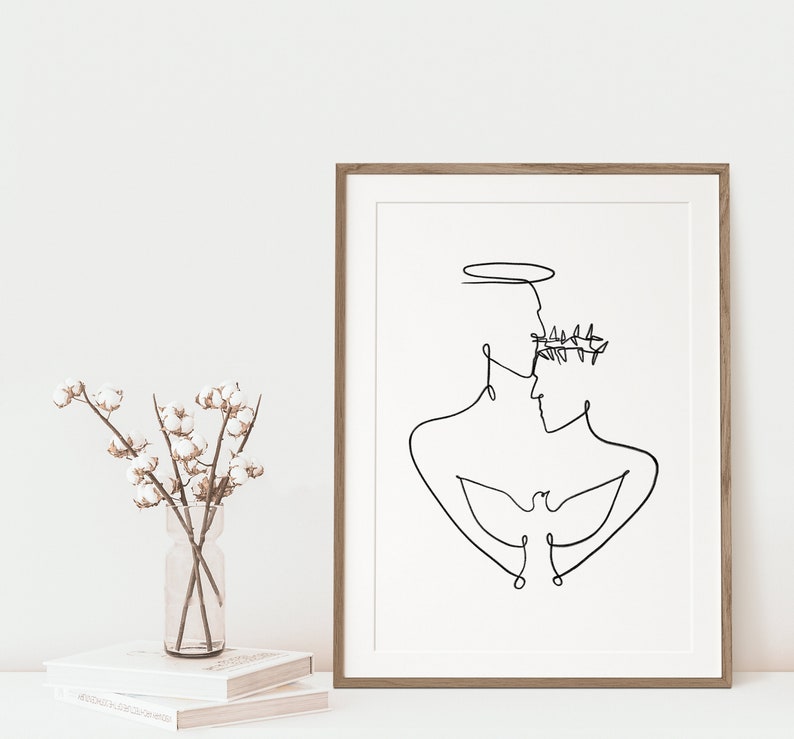 Holy Trinity Line Art Trinity One Line Christian Artwork | Etsy