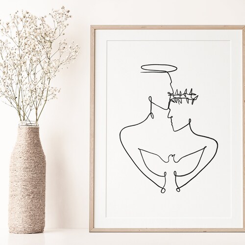 Holy Trinity Line Art Trinity One Line Christian Artwork | Etsy