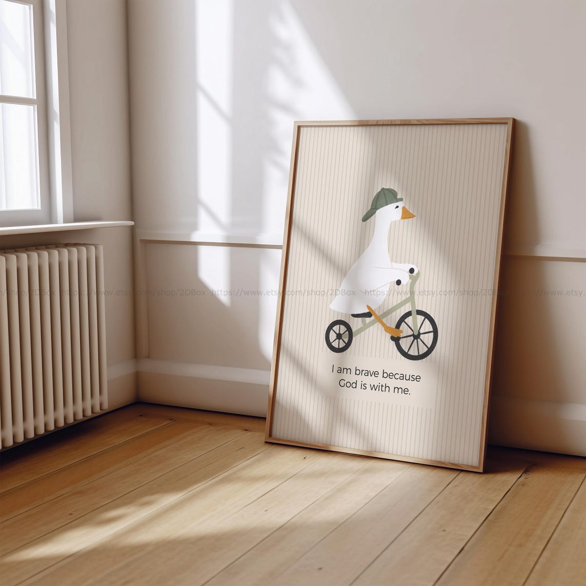 God is With Me Nursery Print Brave Goose With Bible Verse Encouraging ...