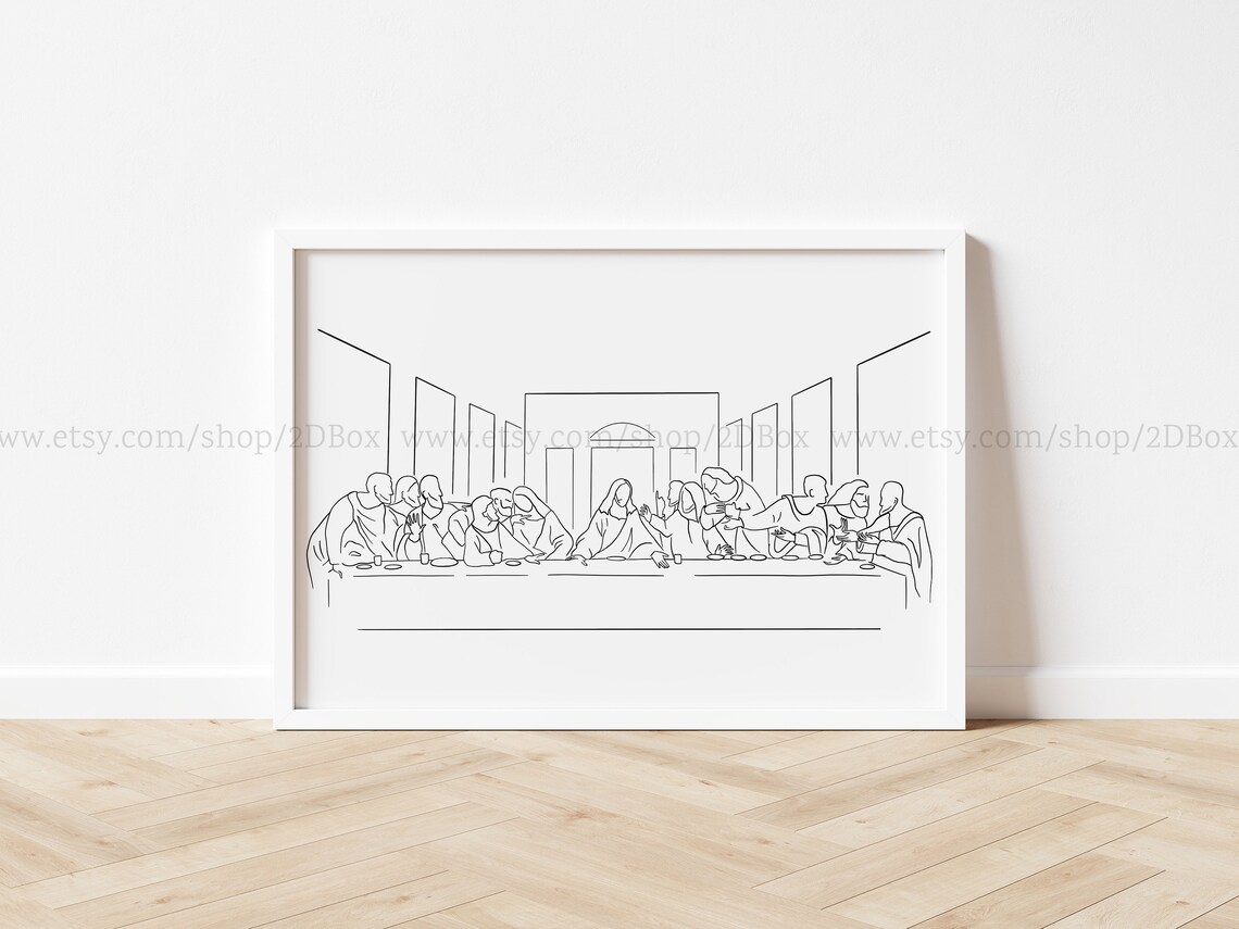 The Last Supper Line Art Jesus Line Art Christian Printable - Etsy