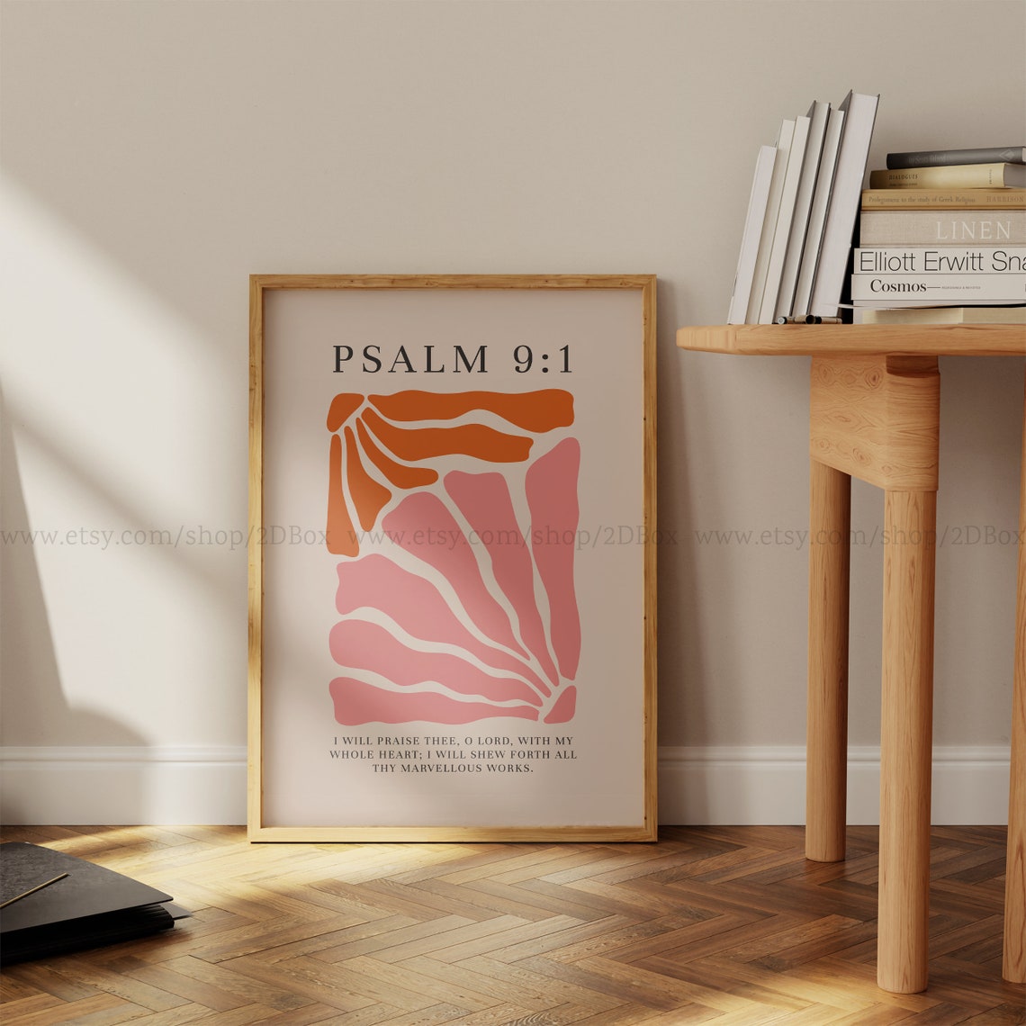 Set of 6 Colorful Christian Prints Orange and Pink Christian Poster ...