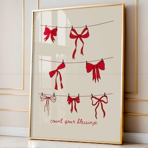 Red Christian Blessings Posters Set of 3 Modern Christian Decor ...