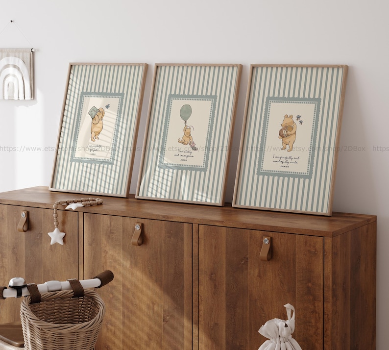 Winnie the Pooh Christian Nursery Wall Art Jesus Nursery Art Kids ...