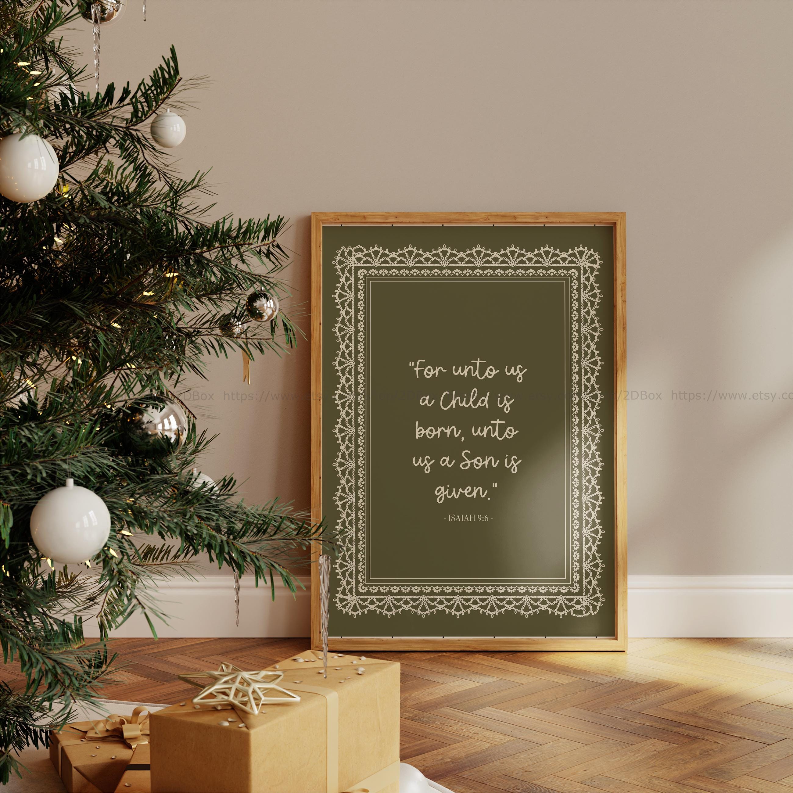 Vintage Cottagecore Scripture Art for Unto Us a Child is Born Christmas ...