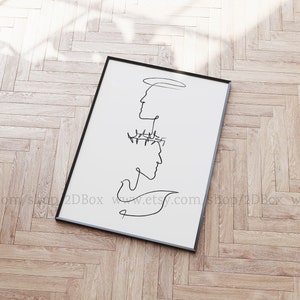 Holy Trinity Line Art, Christian Prints, Father Spirit Son, Christian ...
