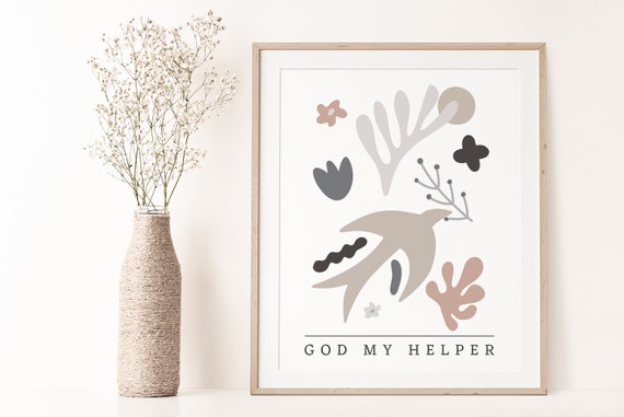 God My Helper Holy Spirit Printable Art Bible Verse Wall | Etsy
