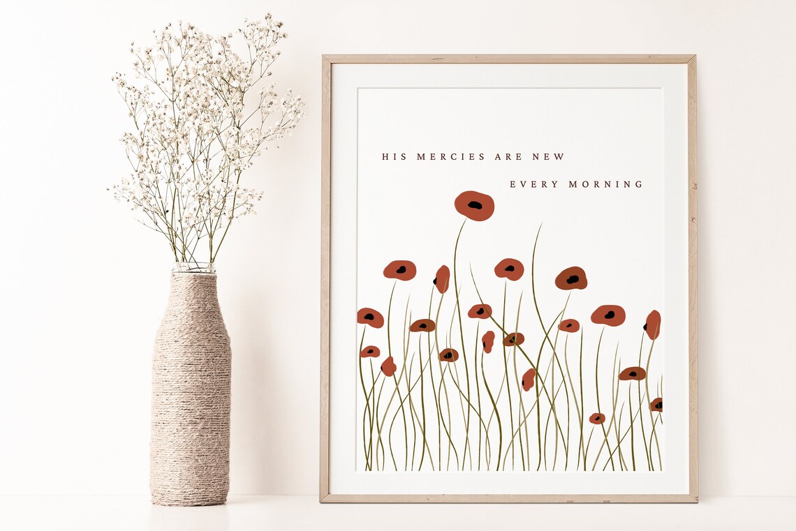 His Mercies Are New Every Morning Print Bible Verse Wall Art - Etsy