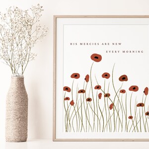 His Mercies Are New Every Morning Print, Bible Verse Wall Art ...