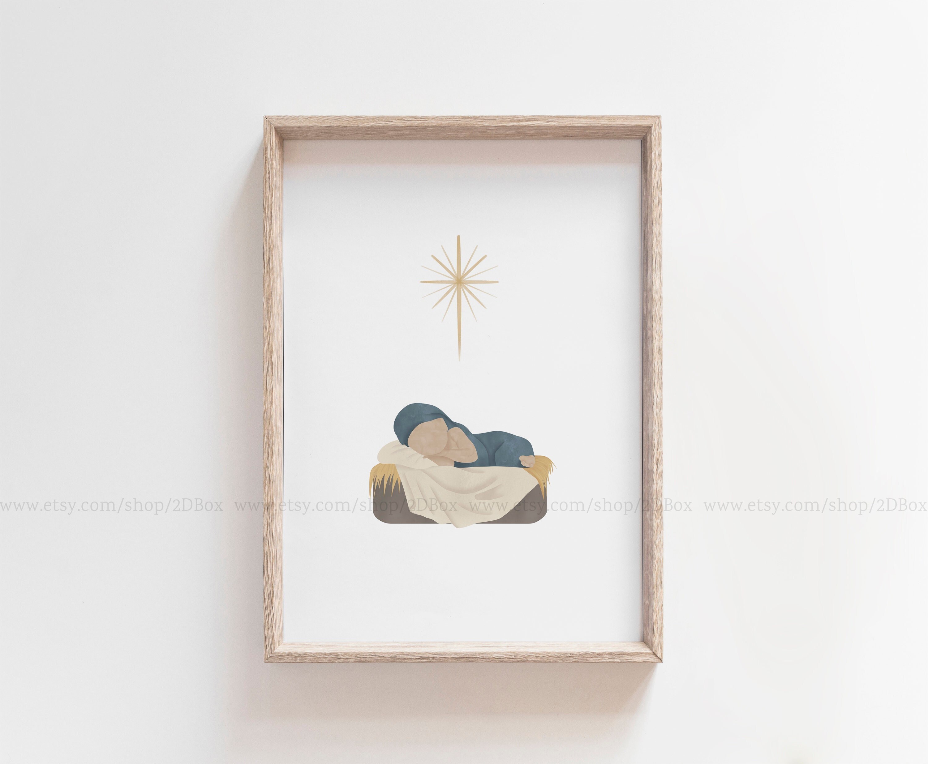 Baby Jesus in the Manger Nativity Scene Watercolor Print - Etsy