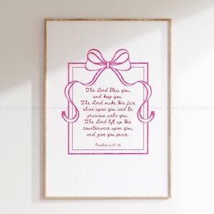Pink Christian Blessings Posters Set of 3 Modern Christian Decor ...