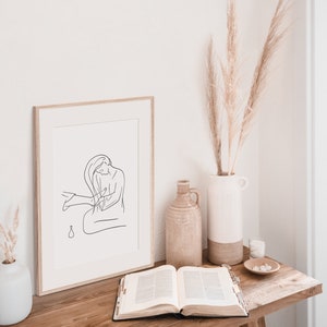 Mary Anointing Jesus Mary Magdalene Line Art Bible | Etsy