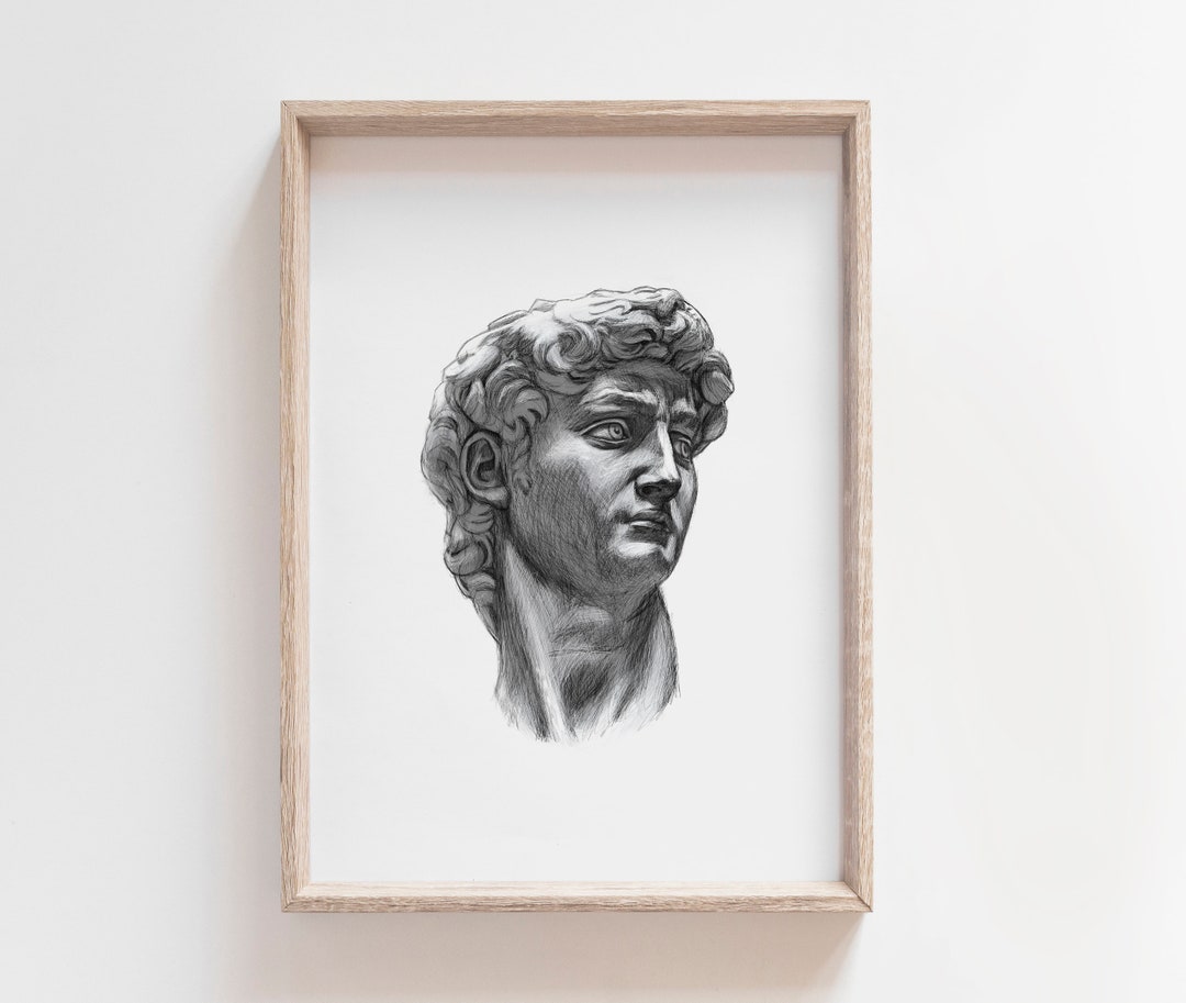 David of Michelangelo | Portrait | Sketch | Drawing | Poster ...