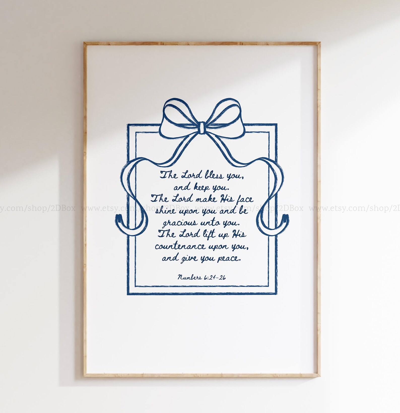 Light Blue Christian Blessings Posters Set of 3 Modern Christian Decor ...