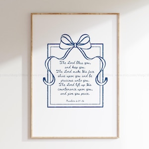 Light Blue Christian Blessings Posters Set of 3 Modern Christian Decor ...