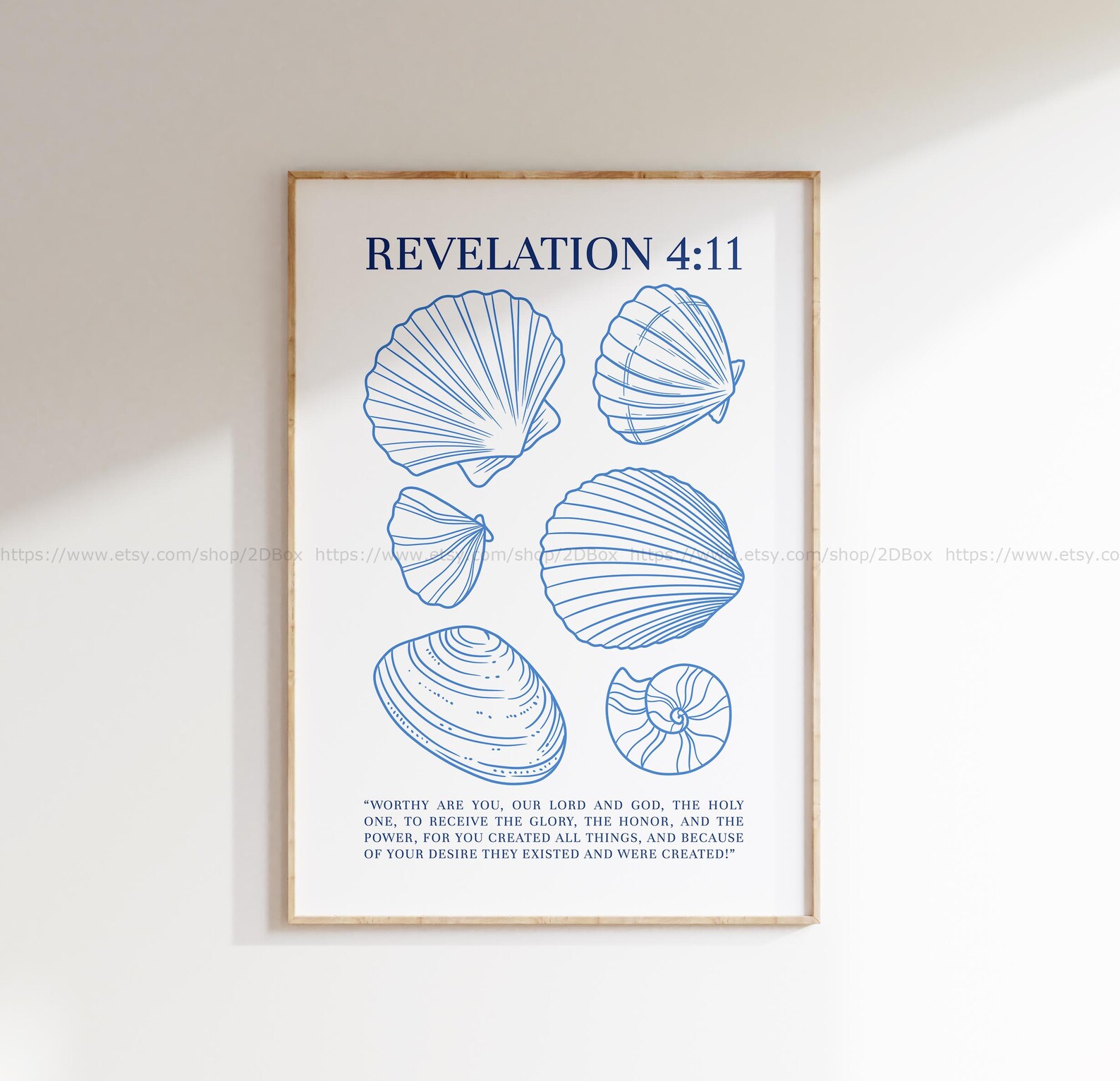 Blue Christian Posters Set of 3 Beach Theme Christian Decor Minimalist ...
