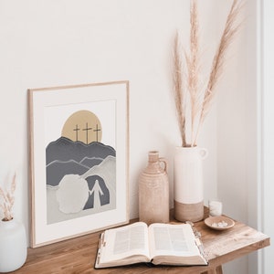 He is Risen | Easter Print | Easter Wall Art | Easter Cards | Easter ...