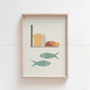 Christian Kitchen Decor Set of 3 Prints, Minimalist Midcentury ...