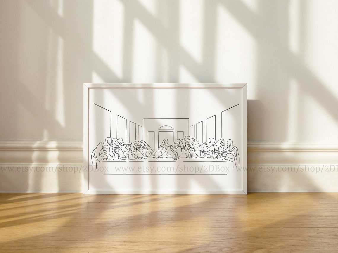 The Last Supper Line Art Jesus Line Art Christian Printable - Etsy
