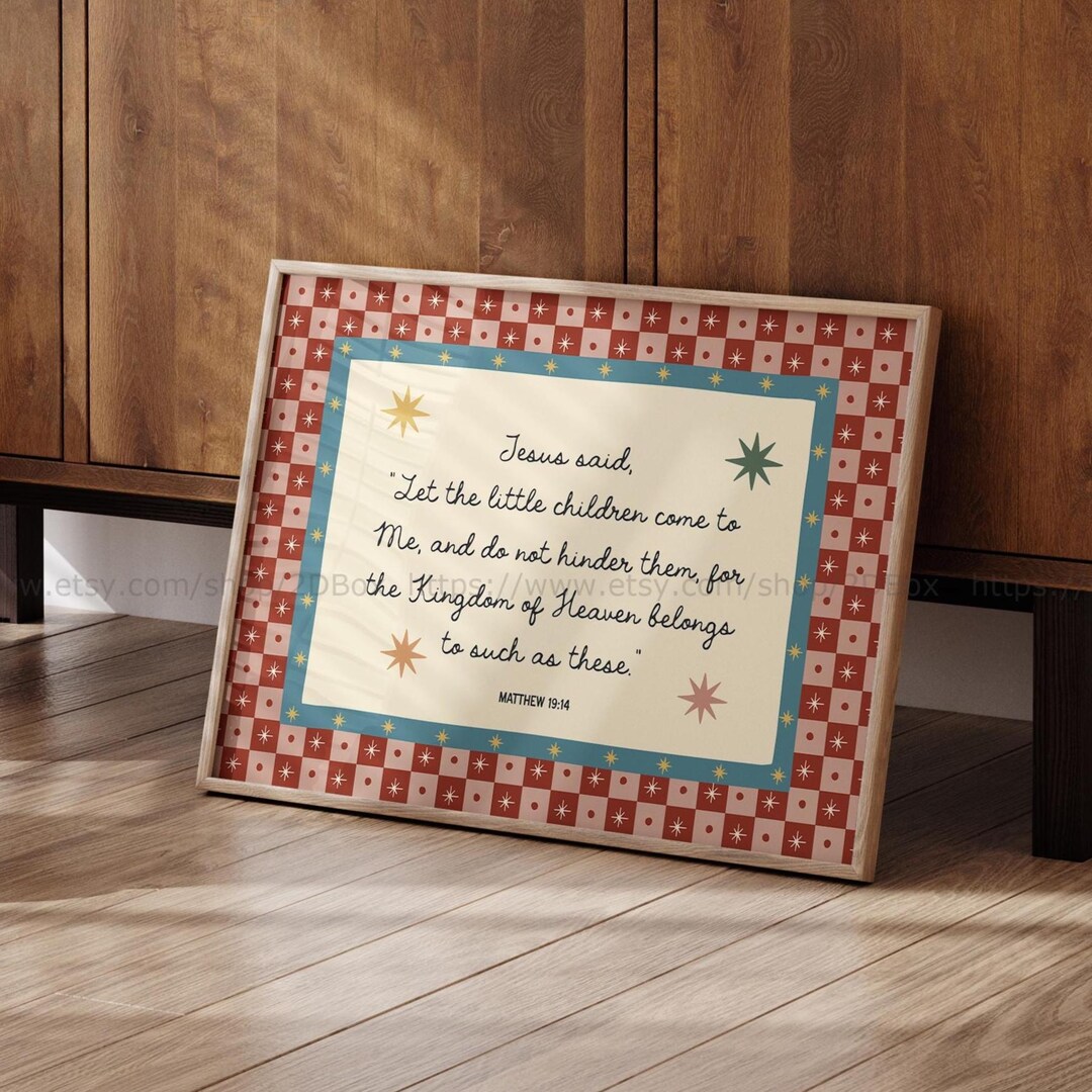 Let the Little Children Come to Me Christian Nursery Decor Modern Kids ...