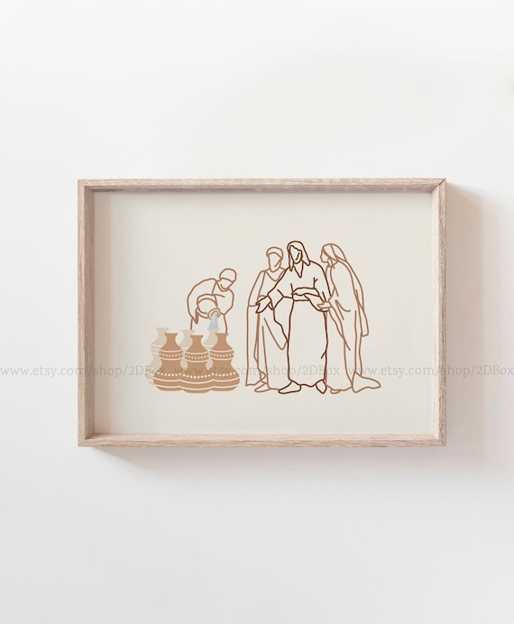 Wedding at Cana Bible Story Jesus' First Miracle - Etsy