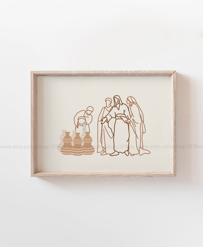 Wedding at Cana Bible Story Jesus' First Miracle - Etsy