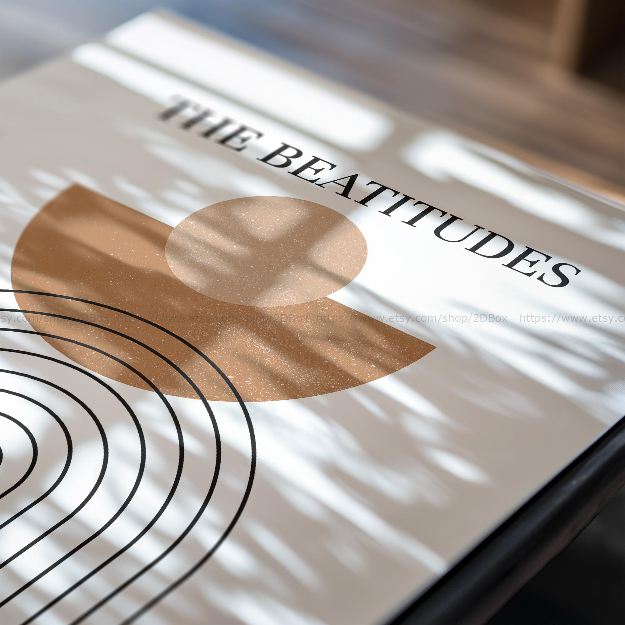 The Beatitudes Wall Art Bundle Modern Minimalist Abstract Bible Verse ...