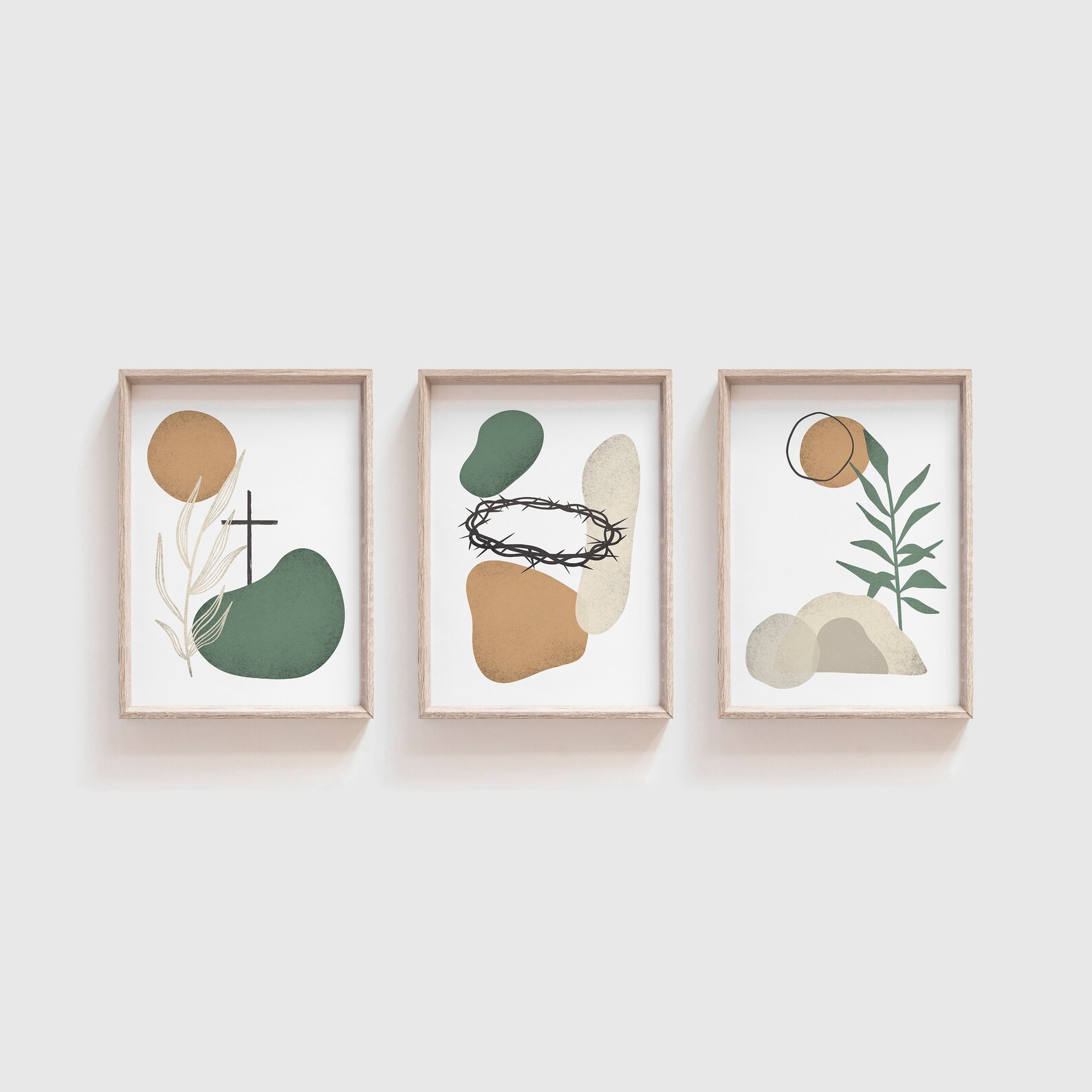 Green and Yellow Christian Decor Boho Christian Wall Art | Etsy