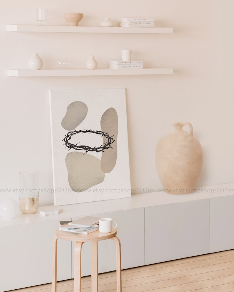 Neutral Christian Home Decor | Boho Christian Wall Art | Abstract ...