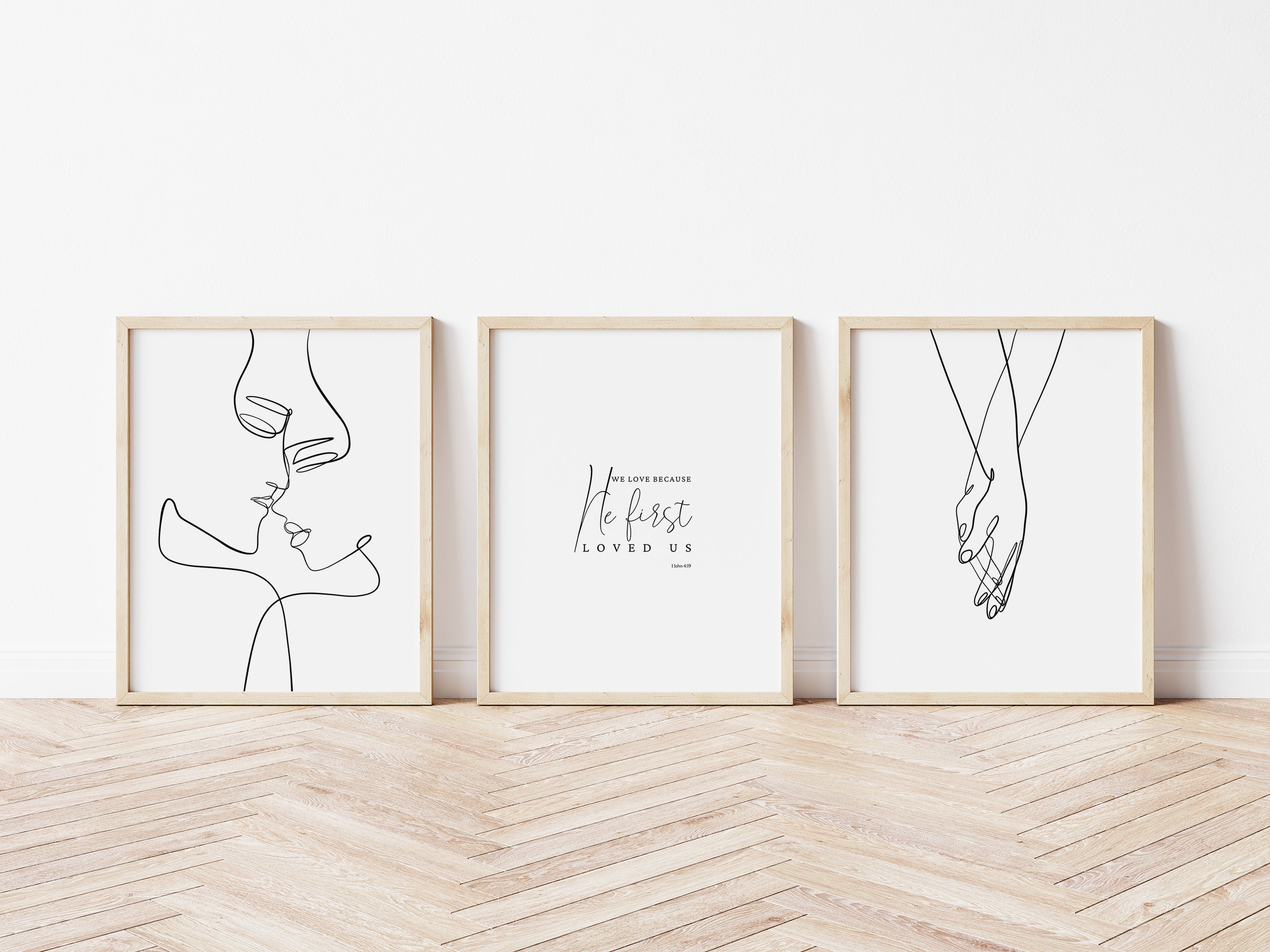 Christian Couple Line Art Christian One Line Decor - Etsy