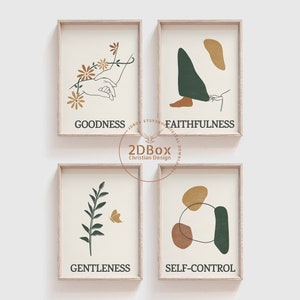 Fruit of the Spirit Wall Art, Minimalist Abstract Christian Wall Set ...