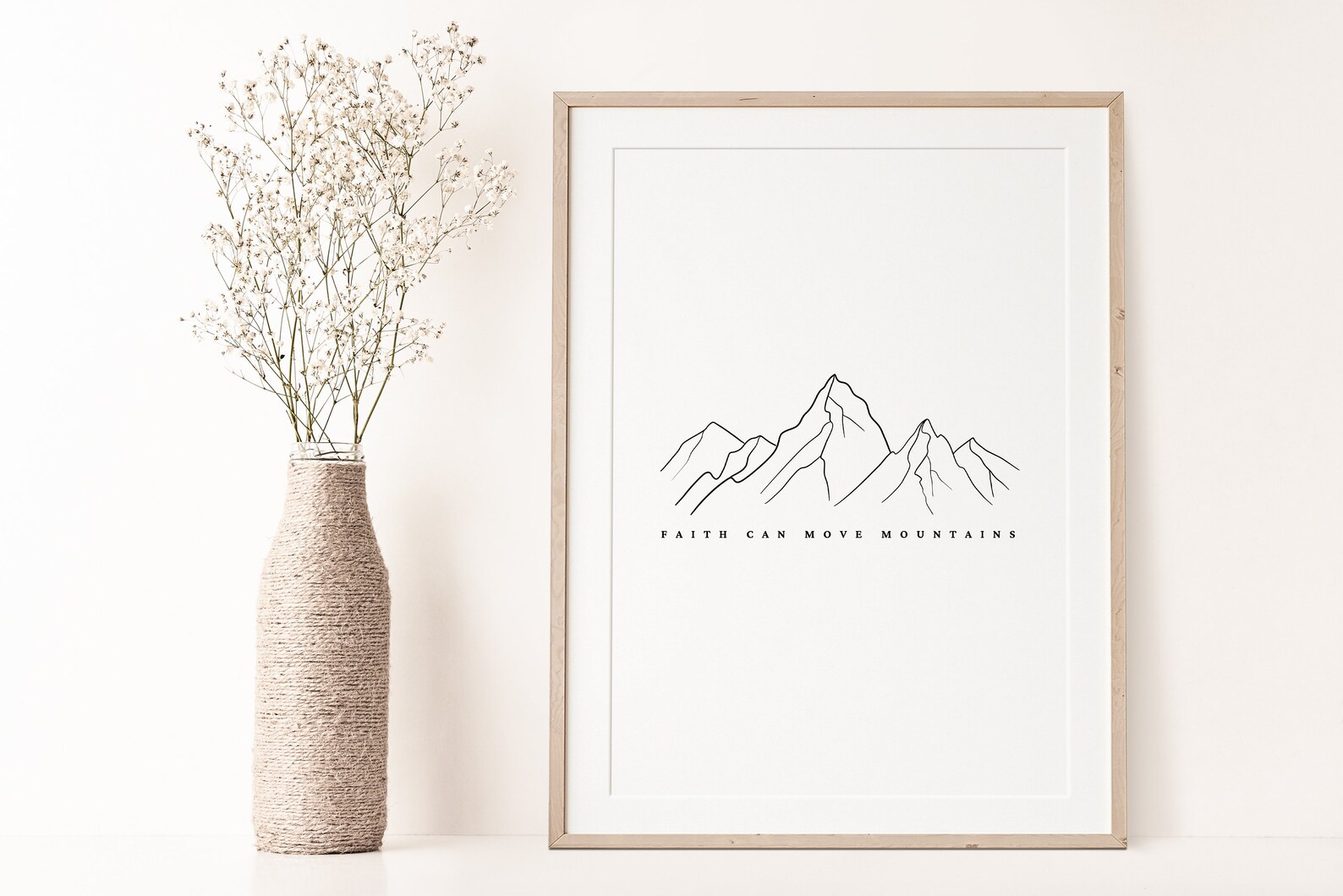 Faith Can Move Mountains Print Minimalist Christian Wall Art - Etsy