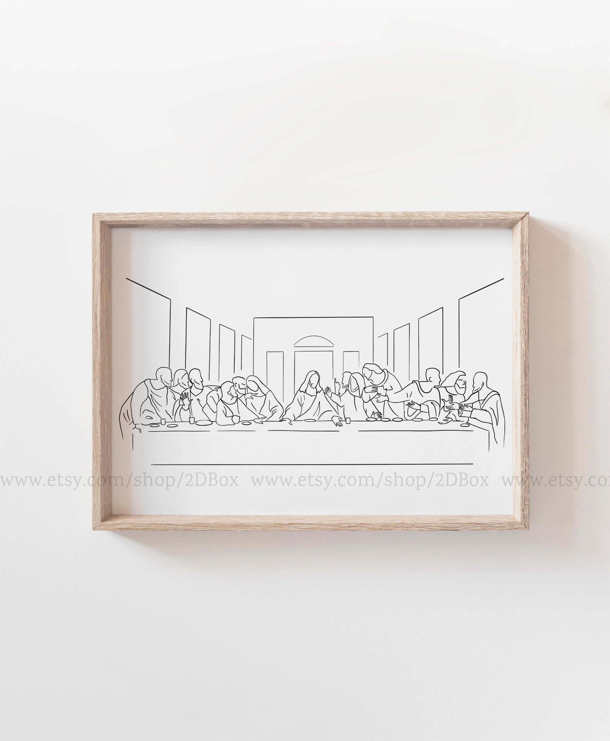 The Last Supper Line Art Jesus Line Art Christian Printable - Etsy