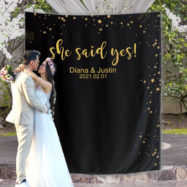 She Said Yes Banner - Etsy
