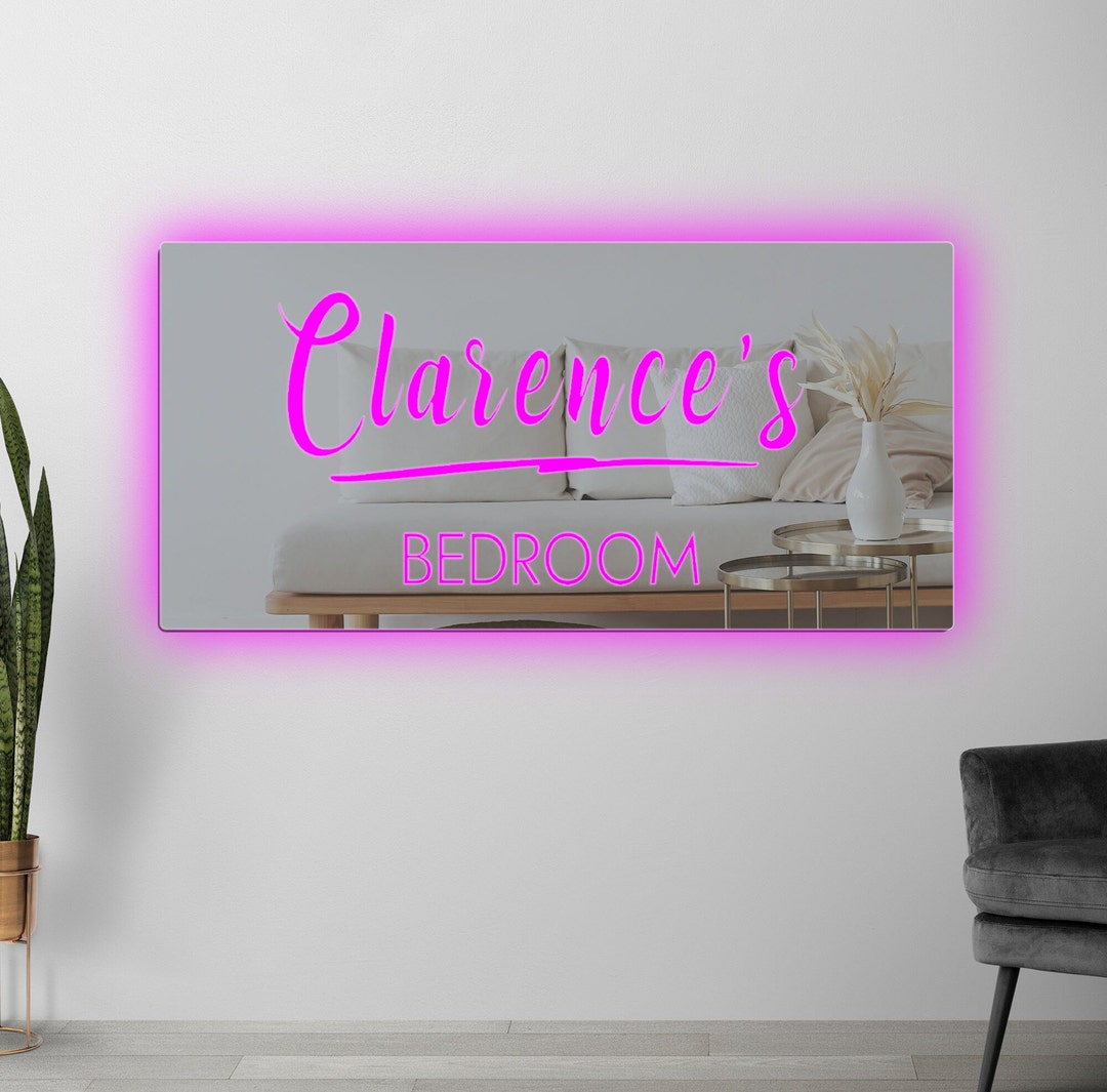 Personalized Name Mirror Led Light Custom Light up Mirror - Etsy UK
