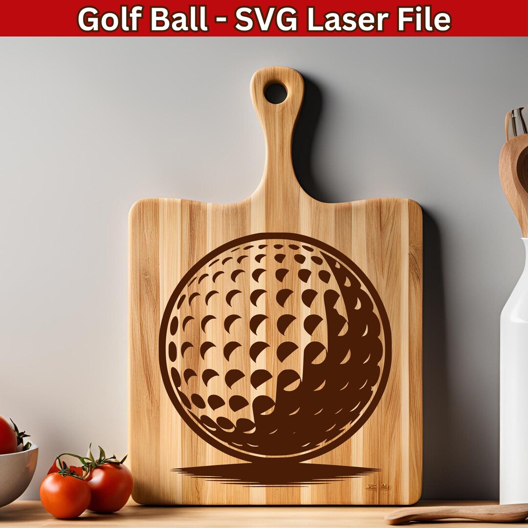 Golf Ball SVG Laser File for Charcuterie & Cutting Board SVG Engraving ...