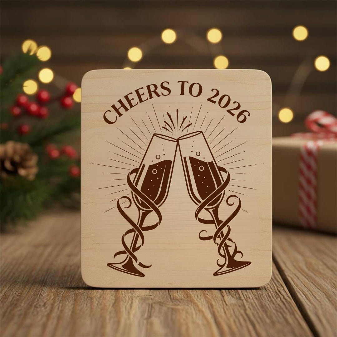Cheers to 2026 SVG Laser File Engraving Design - Instant Download - Etsy