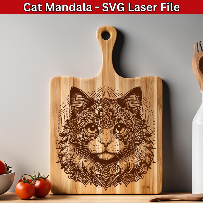 Cat SVG Laser Engraving File for Cutting Board - Etsy